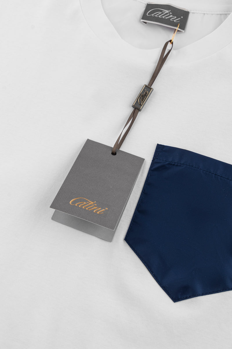 Catini Firenze Pocket T-Shirt White/Deep Blue – Lucca Fashions