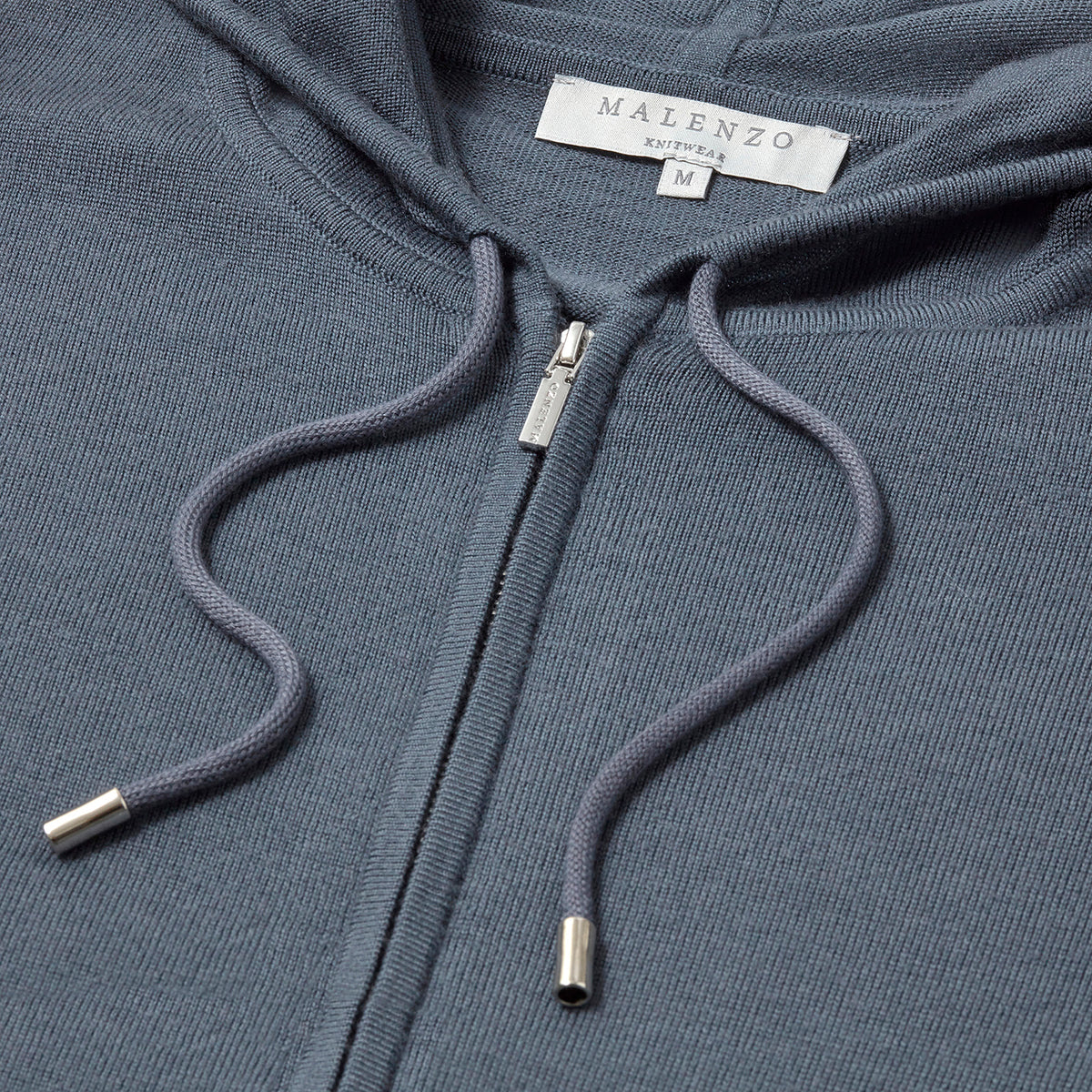 Malenzo Ravenna Merino Zip Hoodie Steel Blue – Lucca Fashions